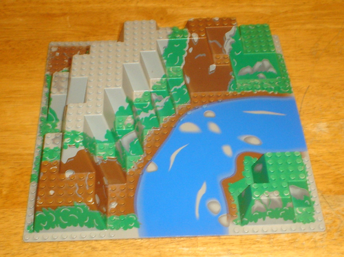 Lego 6024 Raised Base Plate Canyon River 3 Dimensional 10" x 10" x 2.5 ...