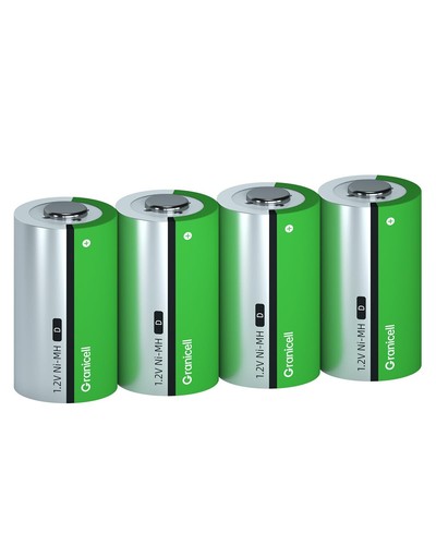 4 Pack 10000mAh Rechargeable D Batteries, 1300 Cycles NiMH D Cell ...
