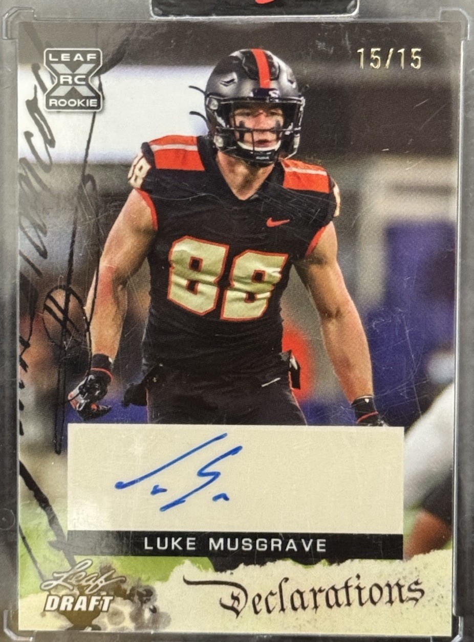 2023 Leaf Draft Declarations LUKE MUSGRAVE RC AUTO 15/15 Bookend SSP | eBay