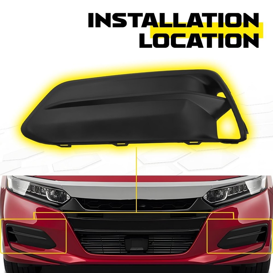 Fit 2018-2020 Honda Accord Front Bumper Fog Light Cover Left & Right ...