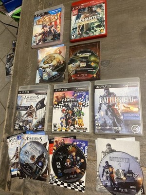 PS3 Action Adventure RPG Lot 5 Games BioShock AC IV Kingdom Hearts BF4 ...