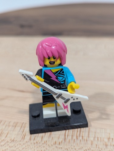 LEGO Series 7 - Punk Rocker Girl with Pink Hair & Guitar 8831 Minifig ...