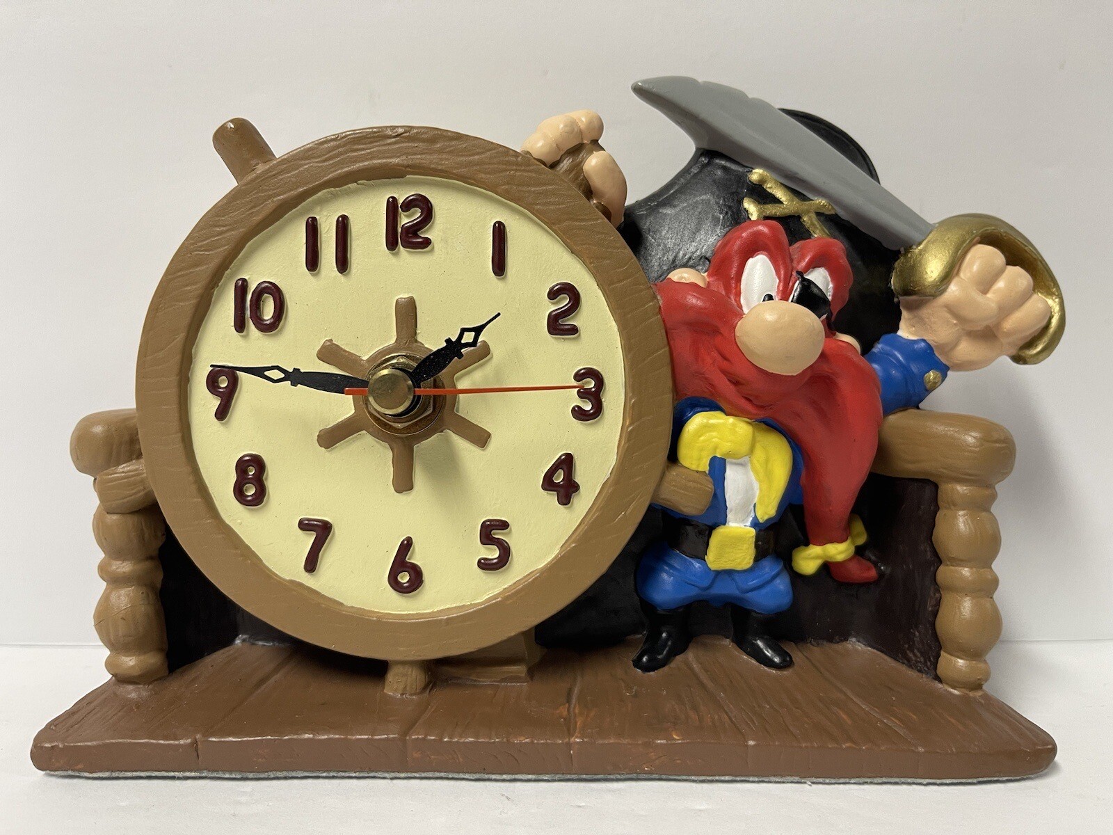 looney tunes yosemite sam clock With Box WB TESTED And WORKING | eBay