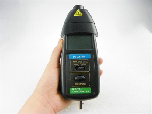 New DT2236B 2 in1 Digital Laser Photo Contact Tachometer RPM Surface ...