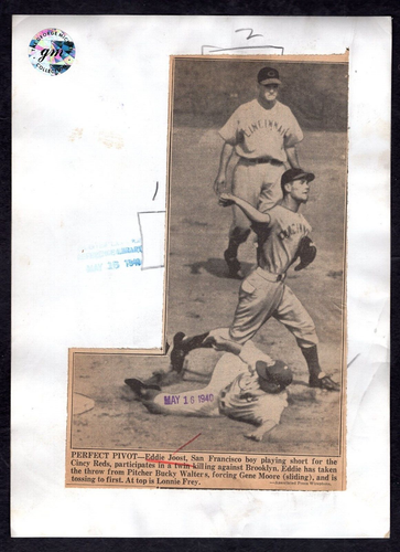 Eddie Joost Lonnie Frey Gene Moore 1940 Press Photo Dodgers Cincinnati ...