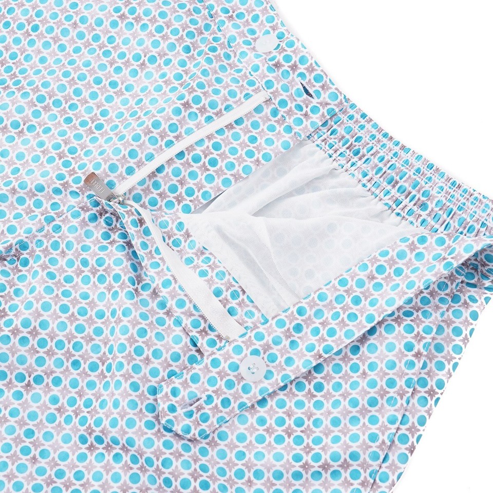 Fedeli 'Daniel' Blue and Gray Printed Swim Trunks Shorts M (31-32) NWT ...