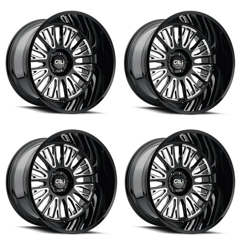 Set 4 22" Cali Off-Road Vertex 22x12 Black Milled 6x135 Wheels -44mm ...