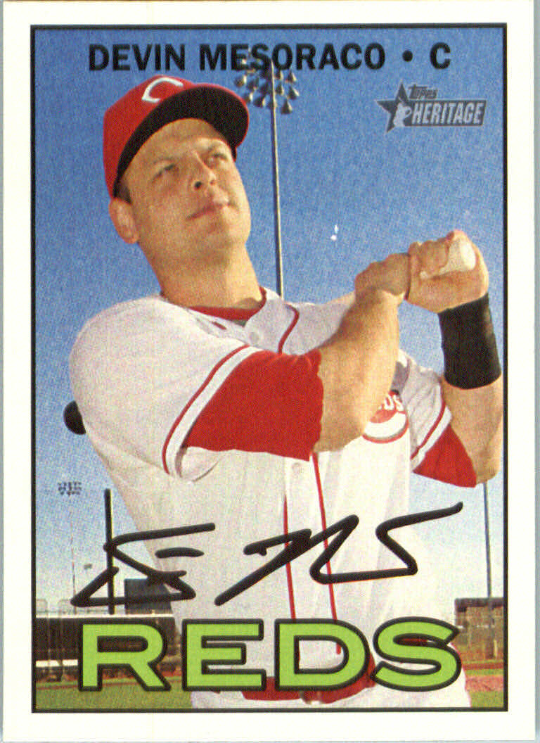 2016 Topps Heritage Cincinnati Reds Baseball Card #601 Devin Mesoraco ...