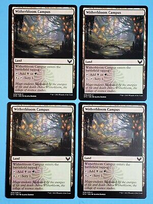4x Witherbloom Campus Strixhaven School Mages 2021 Mtg Magic Dual Land ...