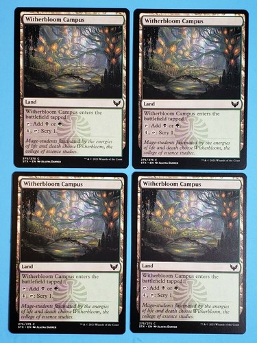4x Witherbloom Campus Strixhaven School Mages 2021 Mtg Magic Dual Land ...