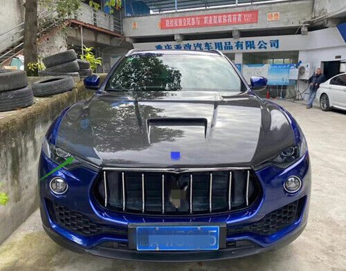 Real Carbon Fiber Front Hood Vented Bonnet Cover Fit For Maserati ...