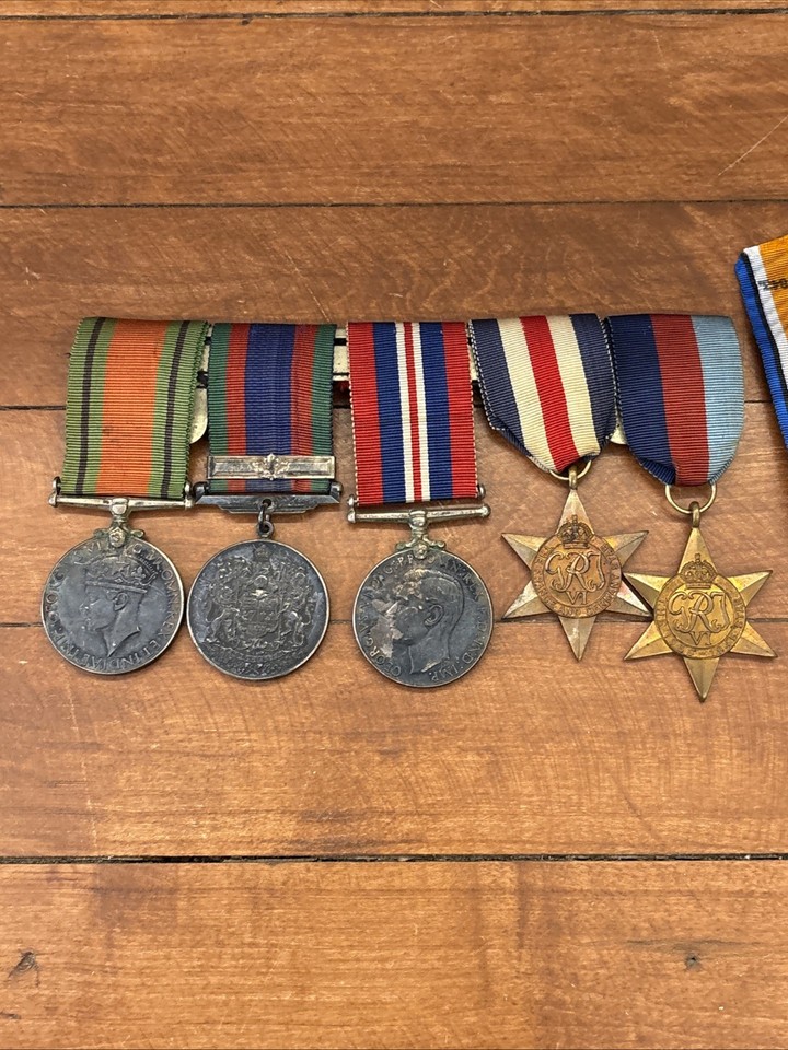 Original WW2 British Long Service Medal Group Ribbons Bar w/WW1 Medal H ...
