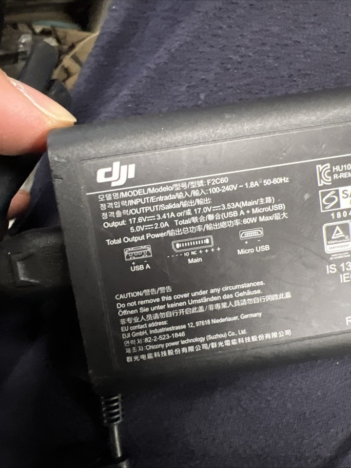 Genuine DJI Battery Charger 110-240V F2C60 for Mavic 2 Pro / Zoom drone ...