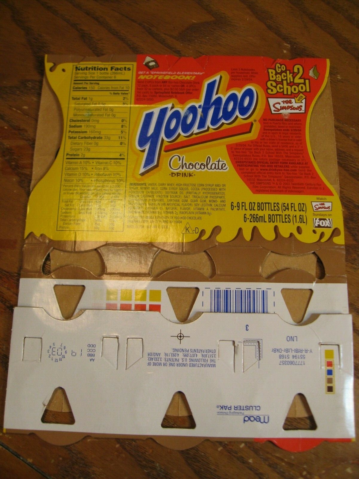 The Simpsons Empty Yoo-Hoo Paper Carton | eBay