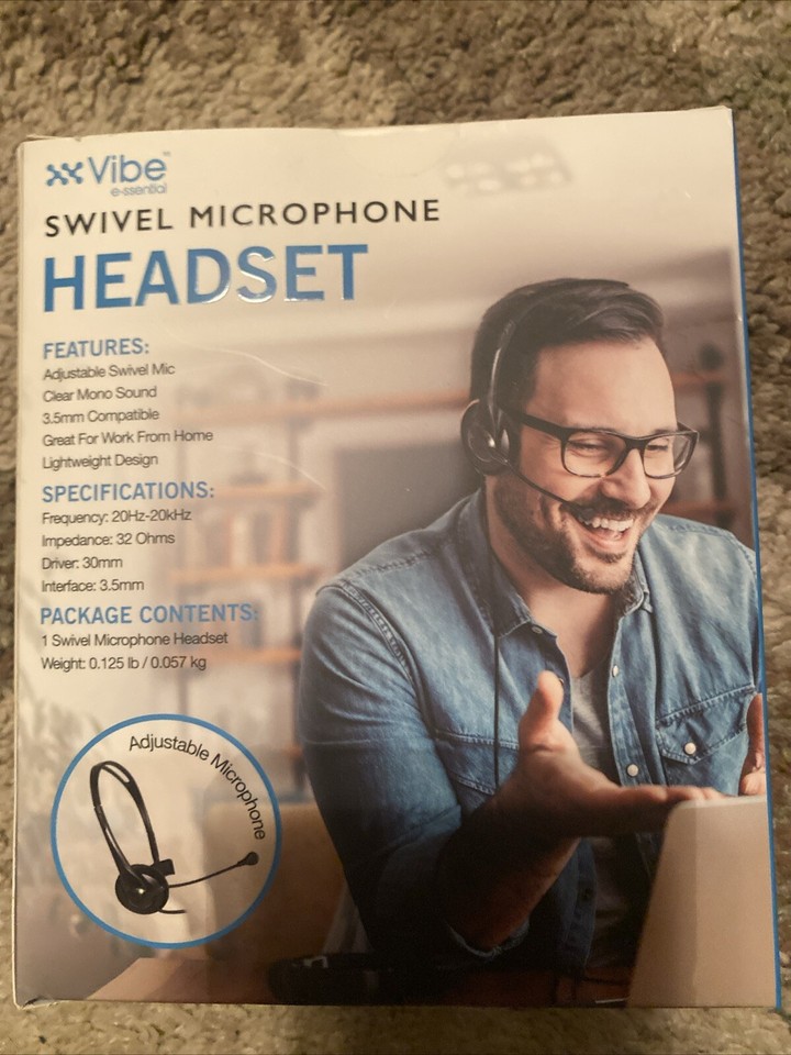 New VIBE 3.5mm Plug-in Mono Headset With Swivel Microphone | eBay