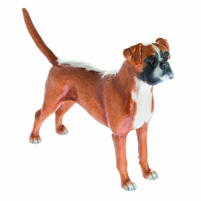 John Beswick Boxer Dog Figurine - Tan & White Approx Size 13cm x 18cm ...