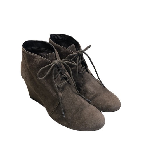 Clarks Ankle Boots Suede Leather Wedge Lace Up Brown Sz 8 | eBay