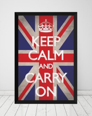 Keep Calm and Carry On *Framed* Large Poster (90cm x 60cm) Ready to ...