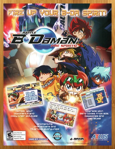 2006 Battle B-Daman Fire Spirits GBA Print Ad/Poster Official Promo Art ...
