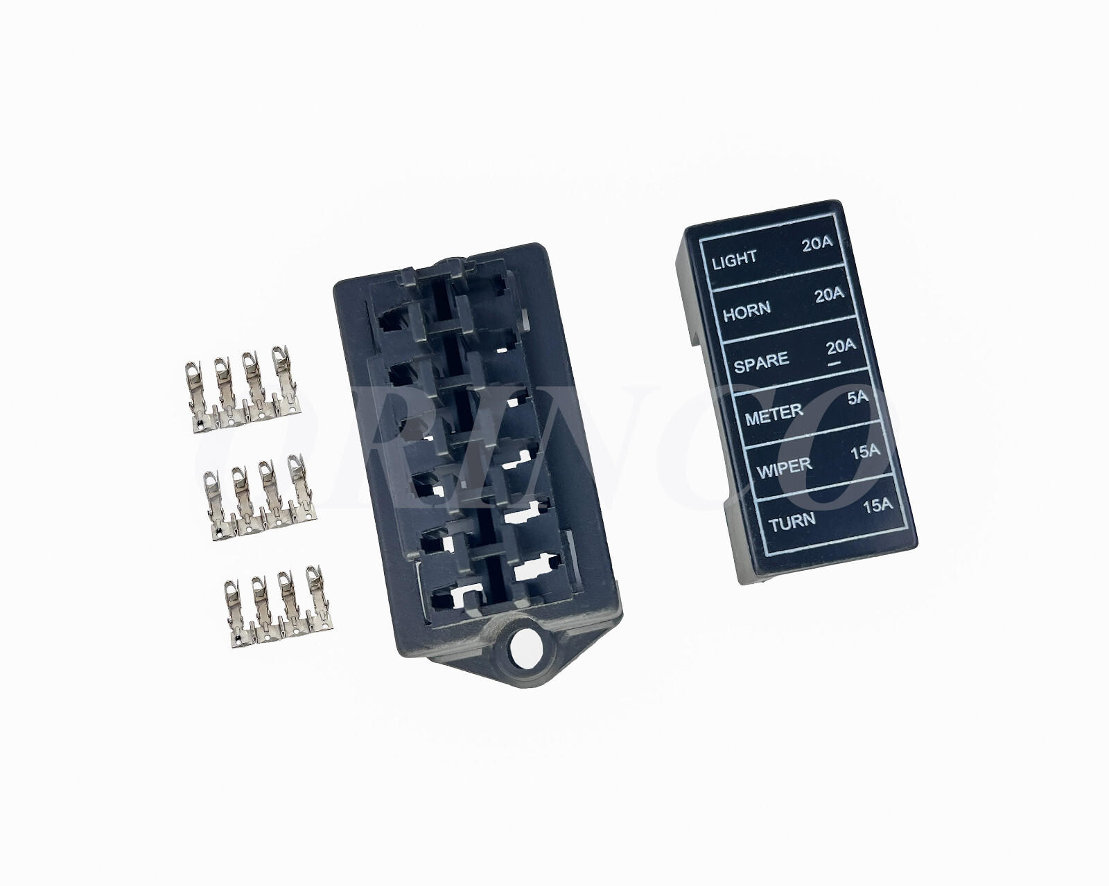 1 Set 6 Positions Fuse Block with 12pcs Wire Connectors for ATC/ATO ...