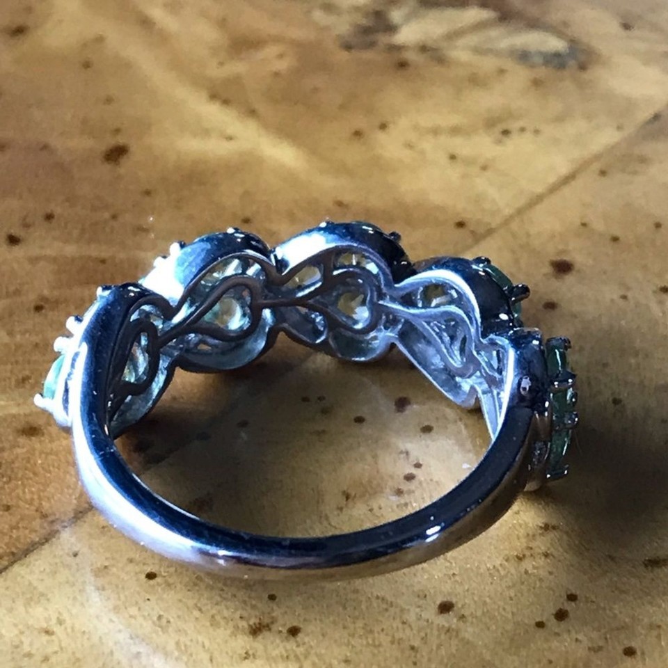 Natural Arizona Peridot Sterling Silver Heart Ring Size 7 | eBay
