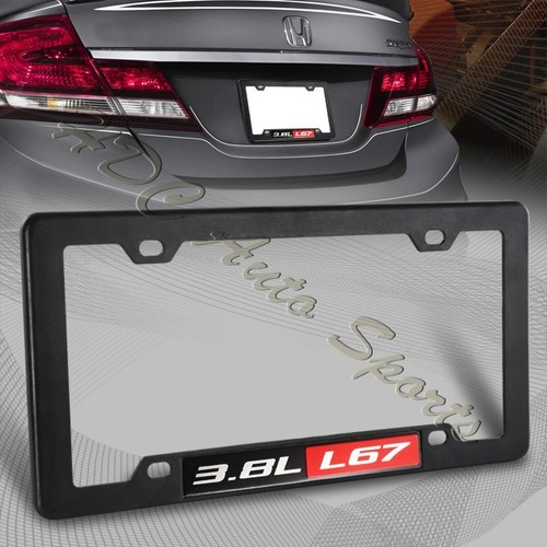 1 x Black ABS Plastic License Plate Frame Cover Front & Rear W/ 3.8L ...