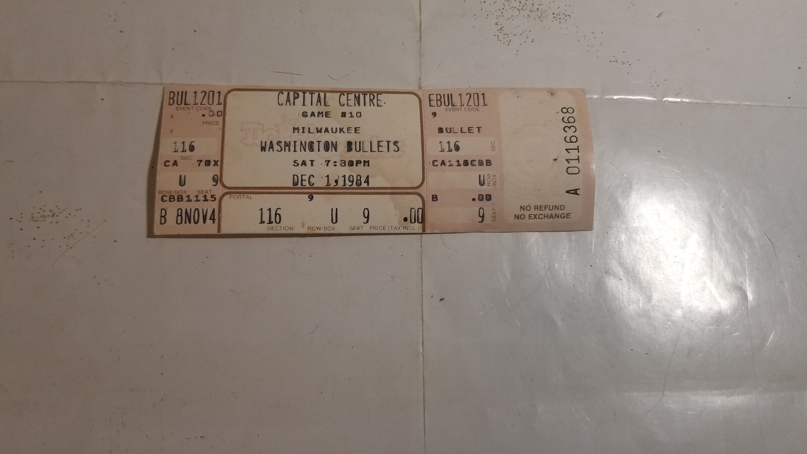 Vintage 1984 Capital Centre Game 10 Washington Bullets Ticket | eBay
