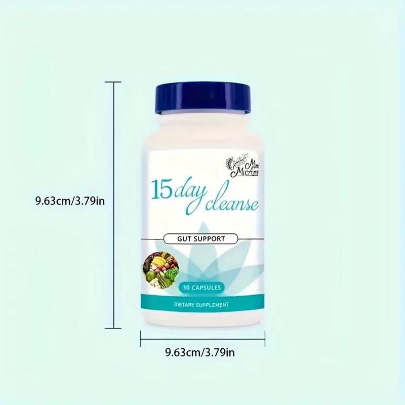 15 Day Cleanse Colon Cleanse Gut and Colon Support 30 Capsule Fast Free ...