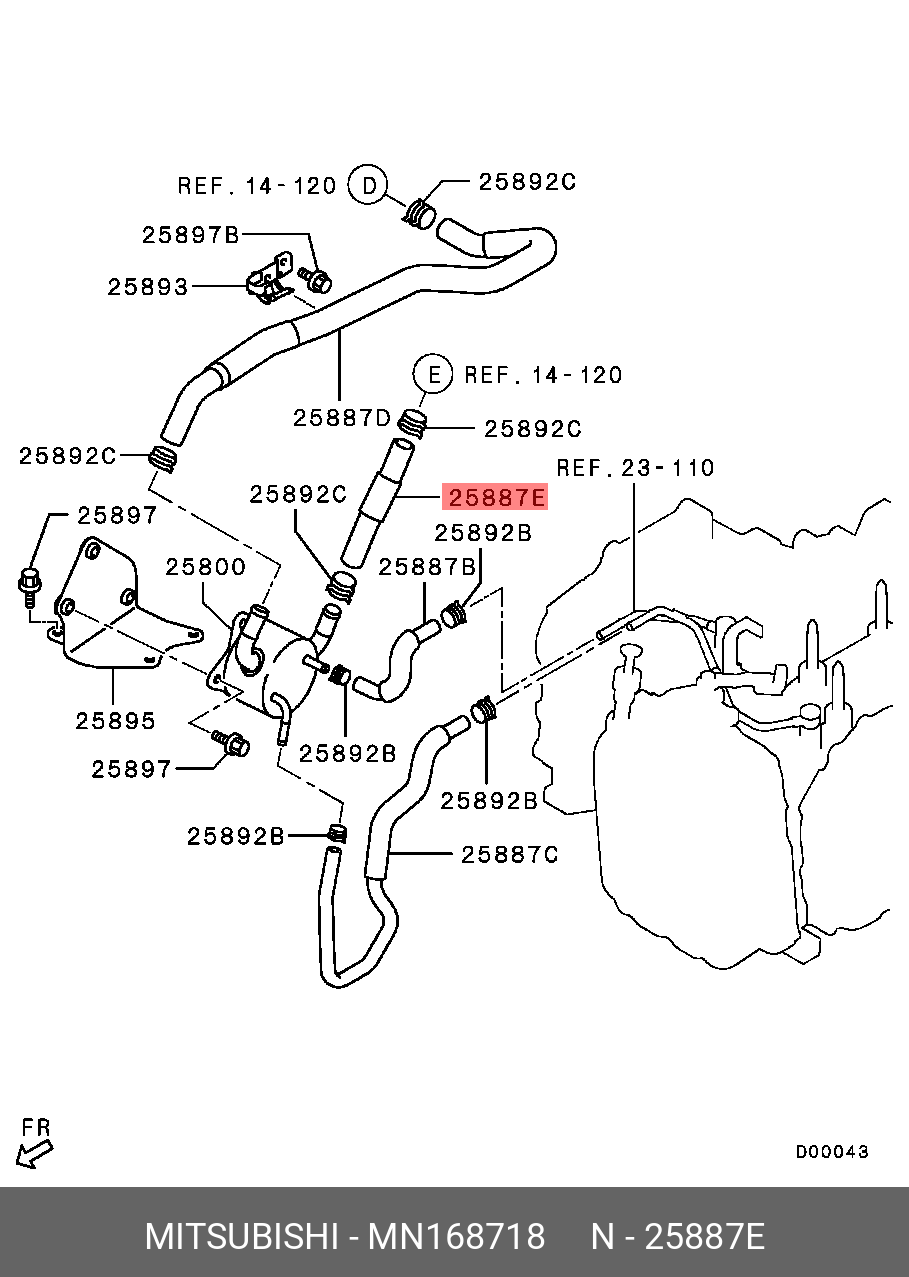 Genuine OE HoseT/M Oil Cooler Lin MN168718 for Mitsubishi MN16-8718 | eBay