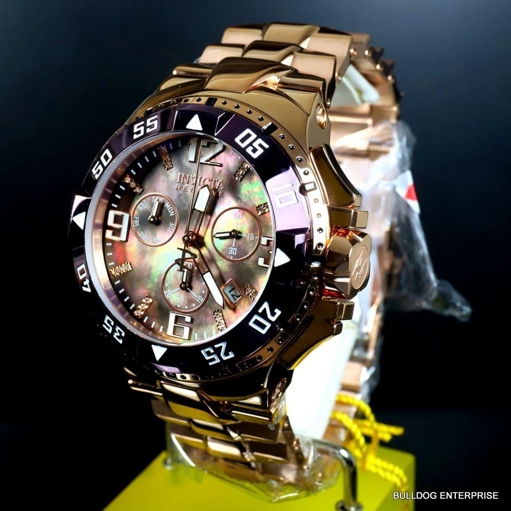 Invicta Reserve Excursion 50 mm Stainless Steel Case with Rose Gold ...