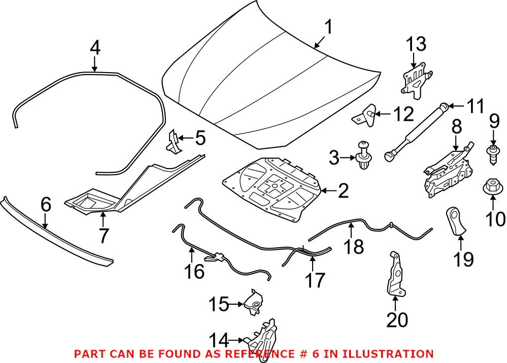 Genuine BMW 7 F01 BOONET Hood Front Cover Seal 51767199435 for sale ...