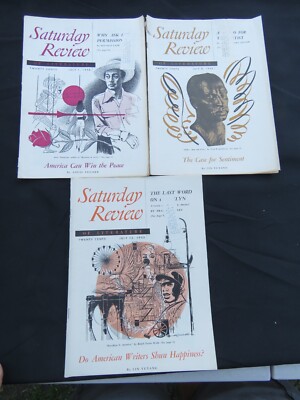 1950 THE SATURDAY REVIEW MAGAZINE Lot of 3 Issues Literature Articles ...