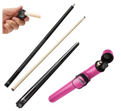 58" Viper Jump 3-Piece Billiard/Pool Cue, Black, 18 Ounce + Pink Cue ...