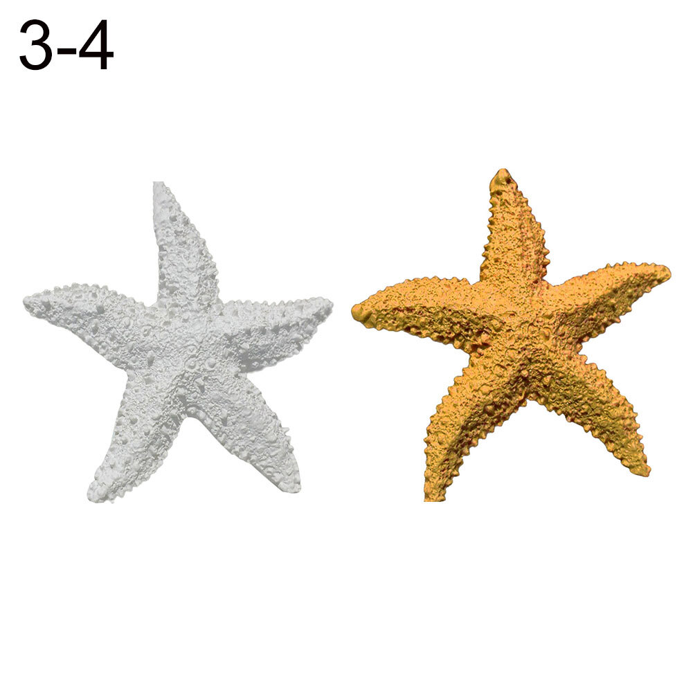 2Pcs Fish Tank Ornament Mediterranean Resin Mini Starfish Aquarium ...