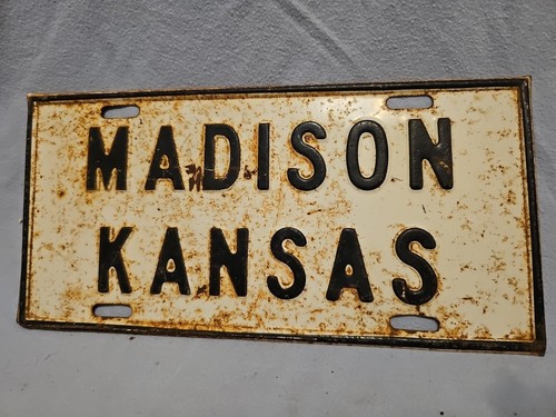 Vintagr MADISON Kansas License Plate Tag RARE | eBay