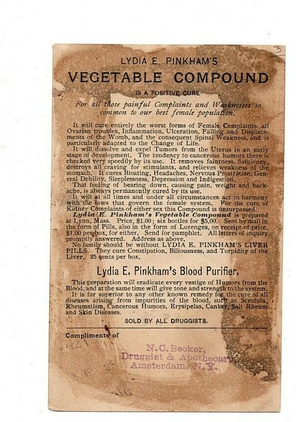 1889 Advertising Trade Card. Grandchildren. Lydia Pinkham's Vegetable ...