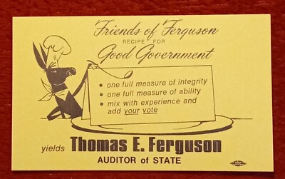 Vintage Thomas E Ferguson Auditor of State Ohio Political Campaign ...