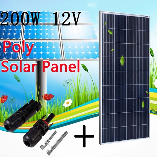 12V 200W Poly Solar Panel Kit Generator Caravan Camping Battery Charger ...