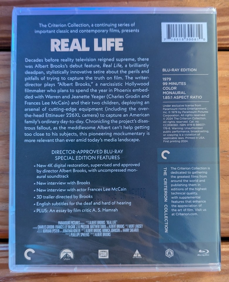 Real Life (1979, Blu-ray) / Criterion Collection / New! Factory Sealed ...