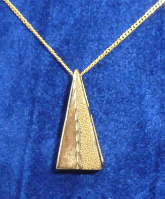 Vintage 9ct Gold Triangle Slider Pendant and 9ct Gold Chain | eBay UK