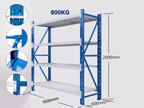 1.5M x 0.6M x 2M Garage Storage Warehouse Shelves Shelving Racking Blue ...