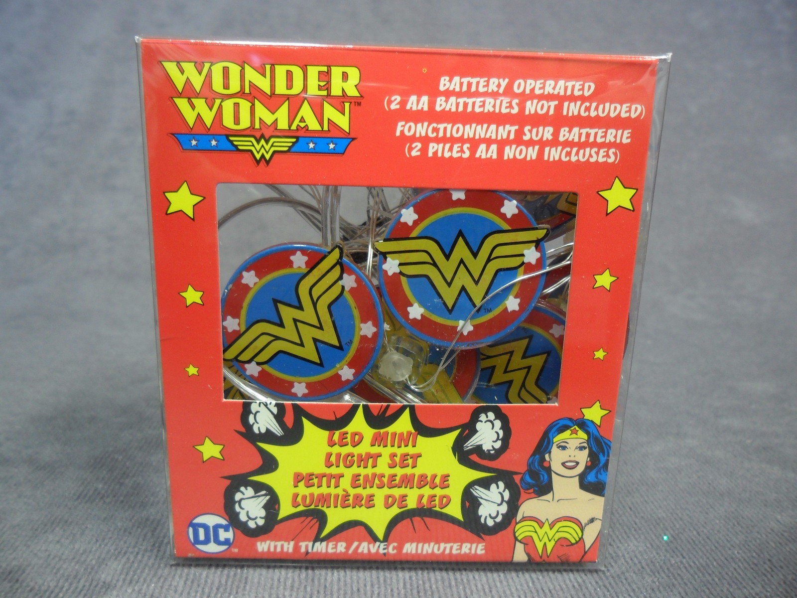 Wonder Woman NEW * Logo LED Fairy Light Set * Kurt S Adler Decoration ...