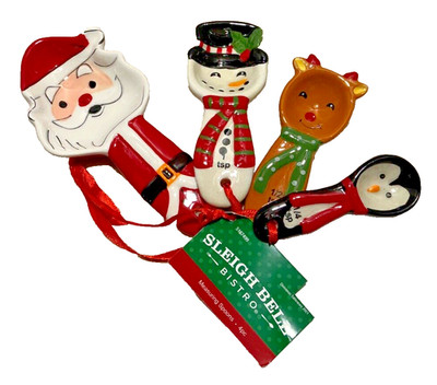 Christmas Measuring Spoons Santa Snowman Reindeer Penguin Holiday ...