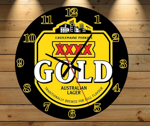 XXXX GOLD Beer Wall Clock. 28cm Diameter. Bar. VB. Carlton Draught ...