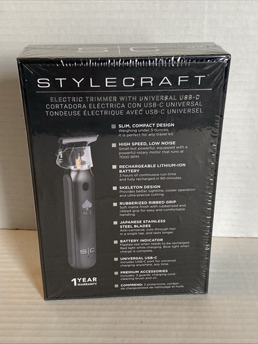 StyleCraft ACE Rechargeable Cordless Precision Hair Trimmer SC404B | eBay