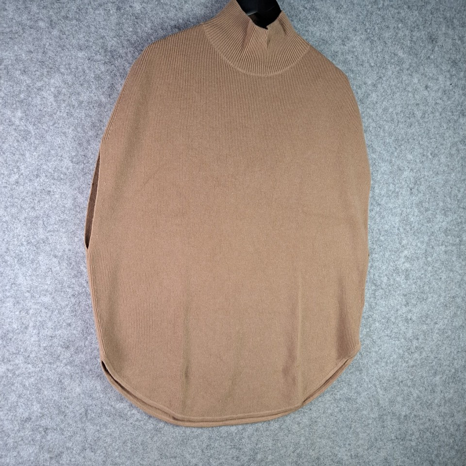 COS Jumper Womens XS Brown Turtle Neck Wool Alpaca Oversize Knit Poncho ...