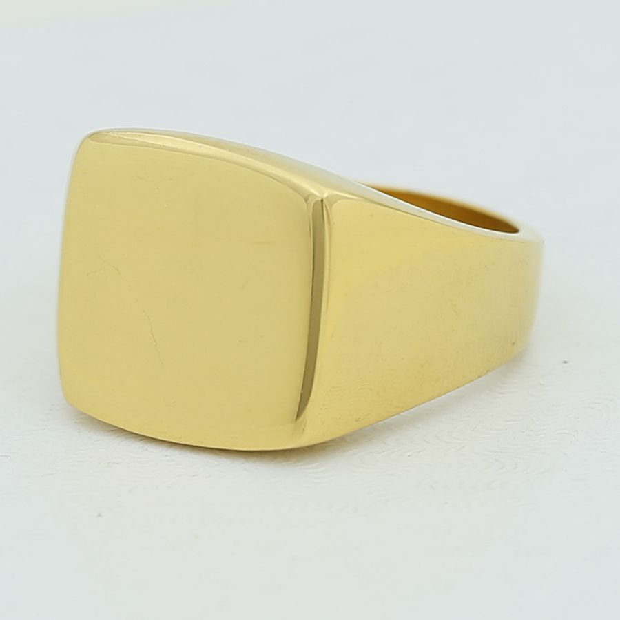 Men's Stainless-Steel 16mm Classic ID,Rings 8-13 Gold Plated*Box | eBay