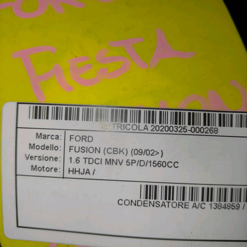 1384859 kondensator für FORD FUSION (CBK) 1.6 TDCi Mnv 2002-2005 2c335b ...