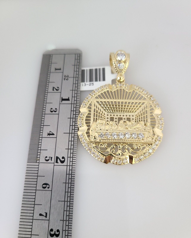 10kt Gold Rope Chain Last Supper Charm Set 18"-30'' Inch 6mm Necklace ...