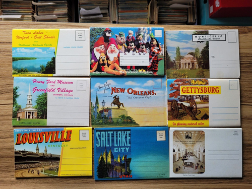 Vintage Lot (18) assorted UNITED STATES SOUVENIR POSTCARD FOLDERS ...